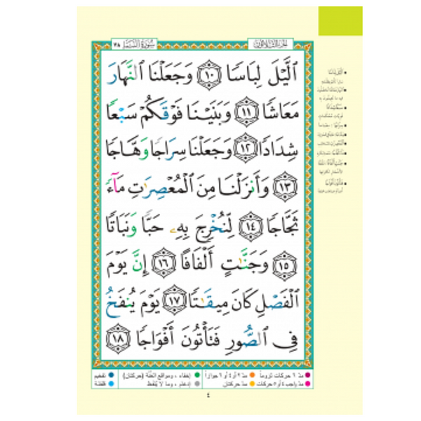 Tajweed Amma Part Large Fonts (Juzu No. 30) 8 Lines, 7" x 9" [Soft Cov ...